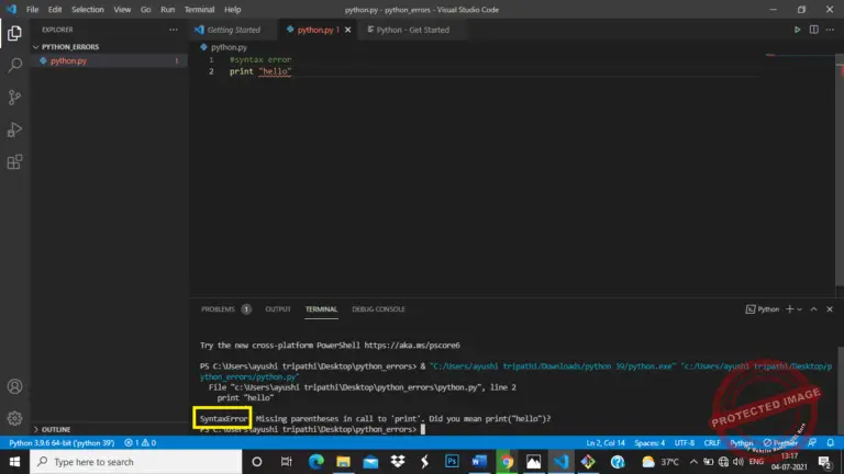 Python Error Types - Gossipfunda