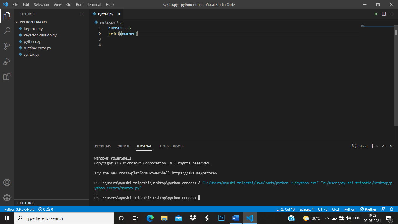Syntax Error Python Gossipfunda